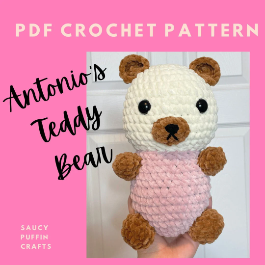 Encanto Antonio's Teddy Bear Crochet Pattern – Saucy Puffin Crafts